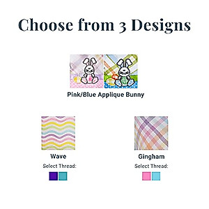 Let's Make Memories Personalized Create Your Own Wicker Easter Basket – Blue Bunny Design - Basket Only - Customize with Any Name - Medium