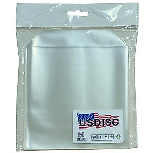 USDISC Storage Pockets 6.25 x 6.25, Flap, 4mil Stamp, Die & Stencil, Clear, Pack of 50