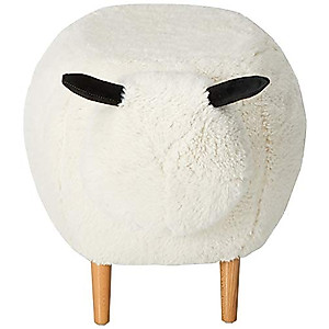 Christopher Knight Home Pearcy Furry Sheep Ottoman, White