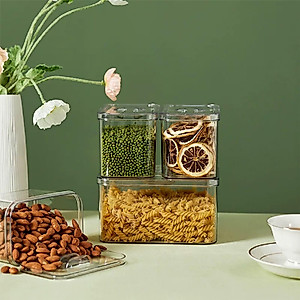 5 Pack Clear Plastic Storage Bins with Bamboo Lids, Stackable Storage Containers for Organizing Medicine Cabinet Organizer, Craft Room, Bread Box