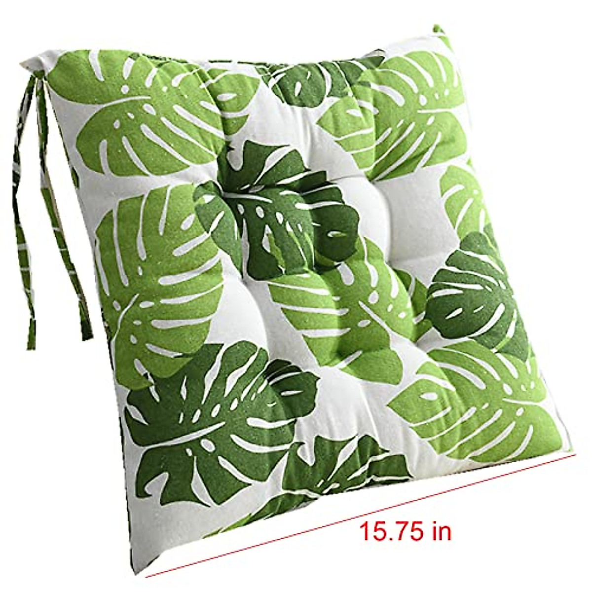 Outdoor Chair Cushions Patio Chair Pads Bistro Seat Cushions with Ties Tropical Palm Leaves Pattern Dining Chair Seat Pads for Indoor Garden Patio Home Office Sofa Living Room Decorations 16 Inch