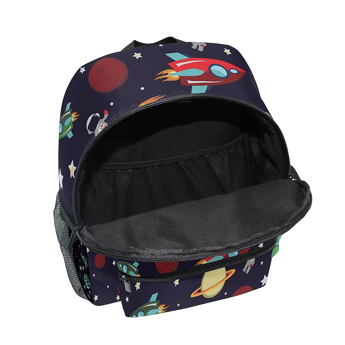 OREZI Custom Kid's Name Toddler Backpack,Personalized Backpack with Name/Text Daycare Bag,Customization (Outer Space Rocket Planets Star Astronaut) Nursery Bag Preschool Backpack Baby Diaper Bag