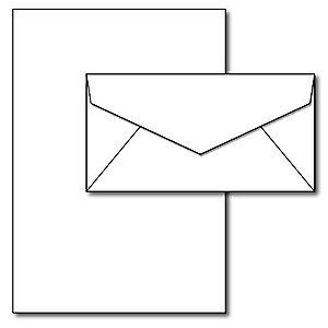 Blank Letterhead Paper & Envelopes - 40 Sets - Unique Executive Size (7" x 10") Paper with Matching Envelopes - Great for Business or Personal Letters