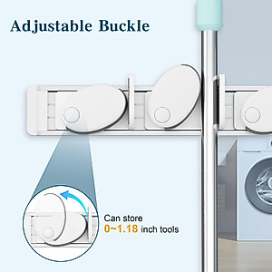 JOYWAVE Mop and Broom Holder Wall Mount,Wall Mount Garden Tool Organizer,Broom Hanger Wall Mount for Laundry Room,Closet,Garage,Kitchen Decor with 4 Slots