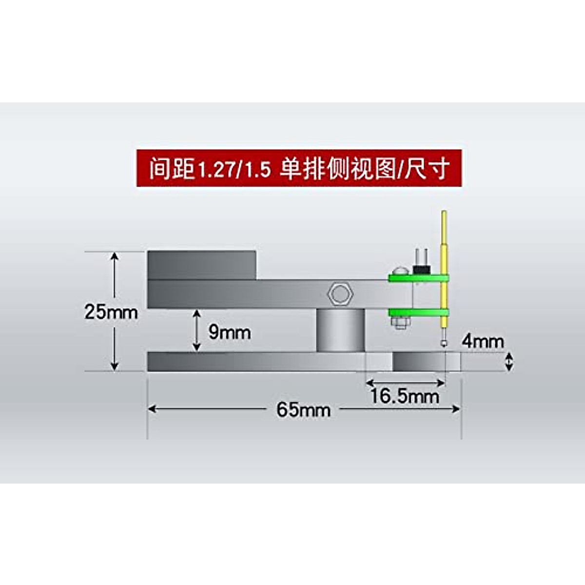 Dykbkiss Test Burning Fixture Pitch 1.27mm Test Stand PCB Clip pogo pin Debug Download Program Burn 3PIN 4P 5P 6P 7P 8P 9P 10P 11P 12P Programming Burning Clip (1.27mm Single Row, 5PIN)