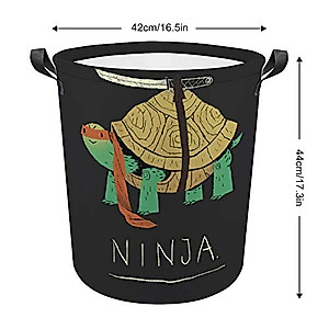Turtle Ninja Laundry Basket Hamper Bag Dirty Clothes Storage Bin Waterproof Foldable Collapsible Toy Organizer for Office Bedroom Clothes Toys Gift Basket