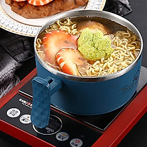 QINJENEY Ramen Bowl Ramen Cooker Large Bowls Soup Mug with Lid and Handle Can Be Used For Heating On Induction Cooker，Instant Noodles Bowl with Phone Holder for College Dorm Room 44OZ Pink