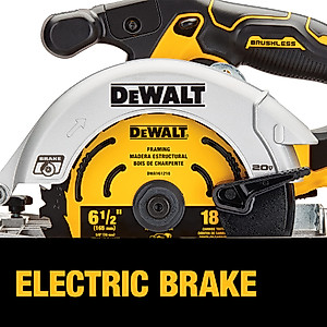 DEWALT 20V MAX* Circular Saw, 6-1/2-Inch, Cordless, Tool Only (DCS565B)