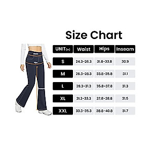 G4Free Women's Fleece Lined Bootcut Yoga Pants with Pockets High Waisted Flare Thermal Winter Denim Jeggings (Navy,XL)