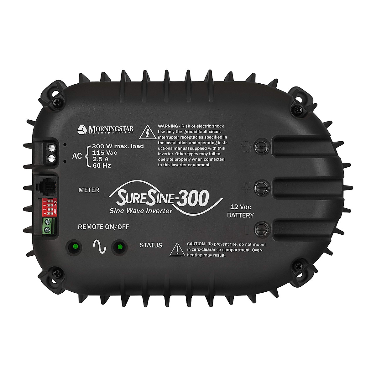 Morningstar SureSine (Classic) 300W Power Inverter, Pure Sine Wave Inverter, Power Inverter 12V to 110V DC to AC Converter, 300 Watt Inverter, Power Inverters for Vehicles, Lowest Fail Rate Solar Pane