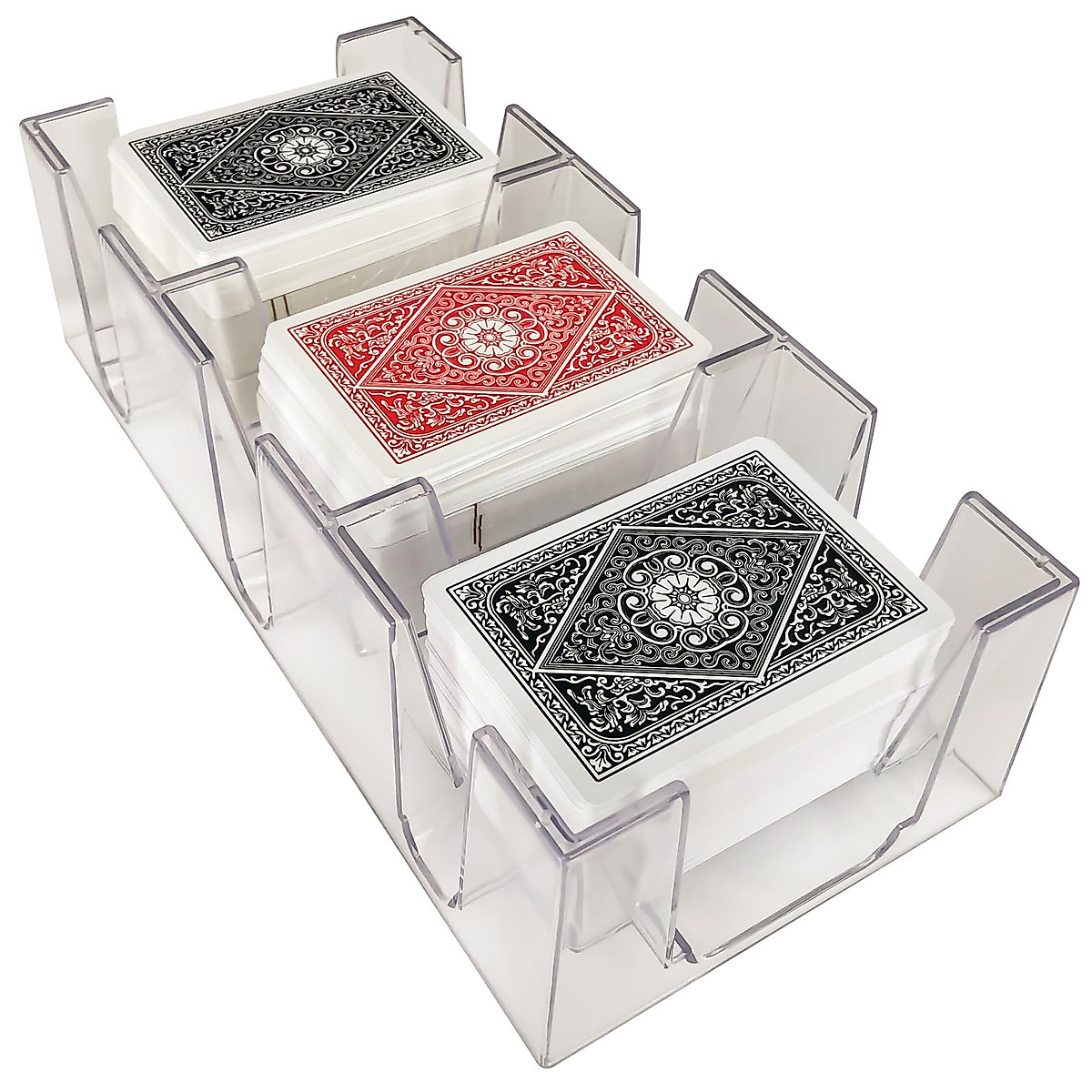 Yuanhe 9 Deck Clear Canasta Playing Card Tray