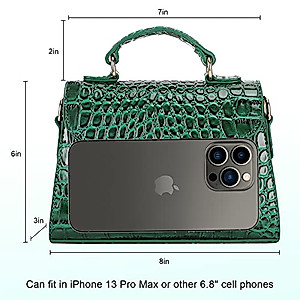 FAMYPAL Small Crossbody Shoulder Bags for Women, Trendy Mini Purse for Phone, Womens Top Handle Handbags, Vegan Leather, Green
