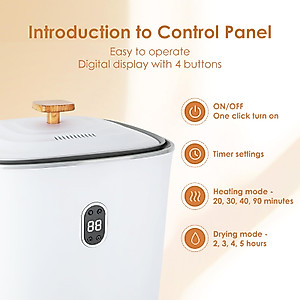 Bonrcea 2-in-1 Portable Clothes Dryer & Heated Towel Warmer, with 4000 RPM, Stainless Steel Interior, 35L Capacity, Timer Function, Ideal Valentine's Day Gift, White