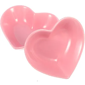 CALLARON 2Pcs Heart-Shaped Bowls Home Ceramic Bowl Dessert Bowl Salad Bowl Cute Heart Shaped Ceramic Bowl for Salad Soup Snack Dessert Best Kitchen Household Cooking Gifts