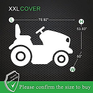 G2CAMP Oversize Larger Tractor Riding Lawn Mower Cover and Zero-Turn 79.92"L x 50"W x 53.93"H with Waterproof - Black