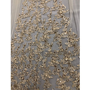 FAIOKAVER Wedding Veils Cathedral Length 1 Tier Sequins Lace Applique with Comb