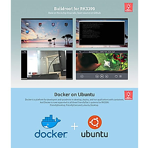 NanoPC-T4 RK3399 ARM Dual-Display Mini PC LPDDR3 RAM 4GB Gbps Ethernet,Support Android 8.1 and Lubuntu 16.04 for AI Project, Bundle with 7inch eDP LCD Touch Display