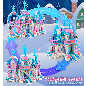 Girls Princess Castle Building Toys, Royal Castle Creative Building Blocks Kits Toys Gift for Kids, Learning and Roleplay STEM Construction Toy Sets with Storage Box for Girls Age 6+,667 Pieces