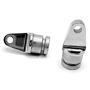 Amadget 2PCS Stainless Steel Boat Bimini Top Fitting Round Inside Eye End Hardware for O.D. 7/8”Tube