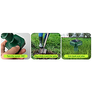 Outdwella 2024 New Solar Powered Sonic Mole Repeller - Ultimate Eco-Friendly Garden Solution