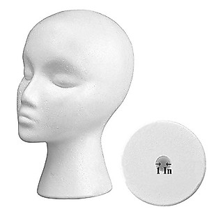 11" 3 Pcs Wig Head - Tall Female Foam Mannequin Wig Stand and Holder for Style, Model And Display Hair, Hats and Hairpieces, Mask - for Home, Salon and Travel