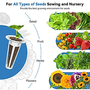 Fungiworks 202pcs Hydroponic Pods Kit for AeroGarden, Ahopegarden Garden Hydroponic Growing System Aero Seed Pods Kit Includes 50 Grow Sponges, 50 Grow Baskets, 50 Grow Domes, and 52 Stickers