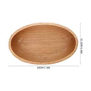 Zerodeko Wooden Bowl, Boat Shaped Long Wood Dough Bowl Decorative Serving Tray for Food, Bread, Fruits, Snack, Dessert Plate Tabletop Centerpiece Decor for Home, Kitchen, Dining