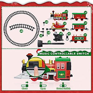 Neragron Christmas Tree Train Set, Electric Train Toys with Light &Sounds, Christmas Toy Train Gifts for Kids (On The Christmas Tree)