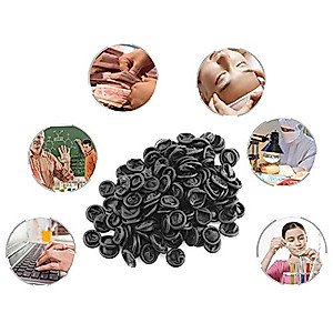 Lind Kitchen 150pcs Disposable Latex Finger Cots Protective Fingertips Gloves Rubber Industrial Fingerstall Sleeves 65mmx25mm (Black)