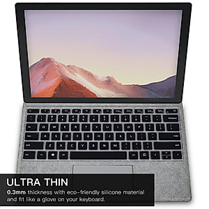 CaseBuy Keyboard Cover for Microsoft Surface Pro 7 Plus/7/6/5/4, US Layout, Black, Silicone