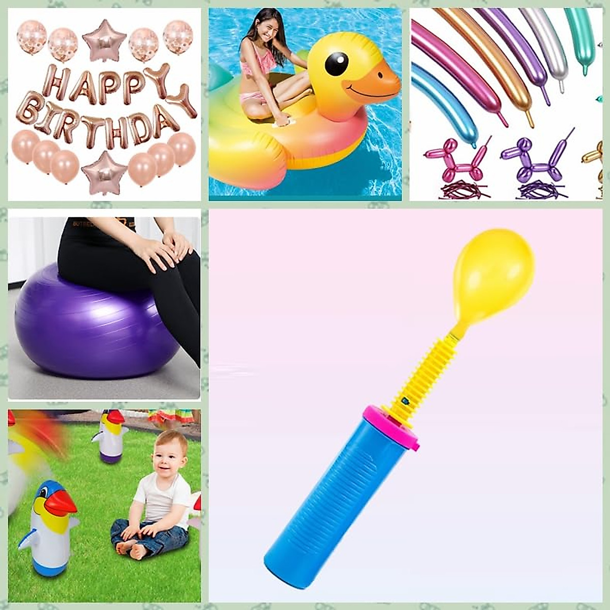 Balloon Pump Hand Held Two-Way Dual Action -Balloon Inflator Pump -Air Pump for Balloons