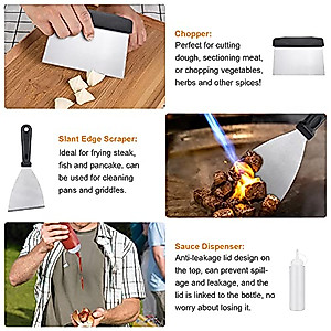 Blackstone Griddle Accessories Kit,16pcs Flat Top Grill Accessories Set for Blackstone and Camp Chef with Spatula,Scraper,Griddle Cleaning Kit &Carry Bag,Great for Outdoor BBQ & Teppanyaki and Camping
