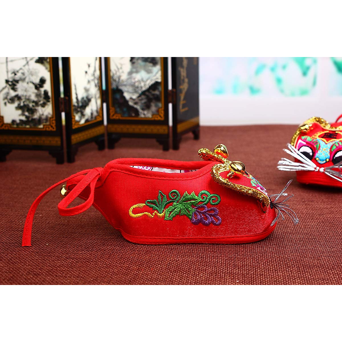 Coco Dolphin Baby Tiger Shoes 6 Month Infant Boy Girl Baby Gift Chinese New Year Asian Tang Traditional 100 Day Celebration Red