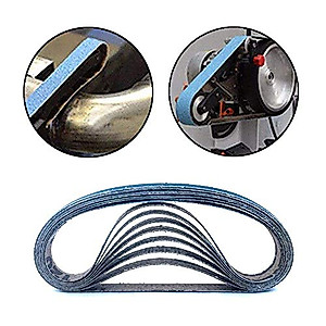3/8 Inch x 13 Inch Zirconia Sanding Belts, 4 Each of 40/60/80/120 Assorted Grits, Belt Sander Tool for Woodworking, Metal Polishing (16 Pack)