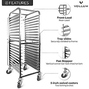 Front-Load Knock Down Bakery Rack All Stainless Steel, for Full Size Sheet Pans (1, For 20 trays)