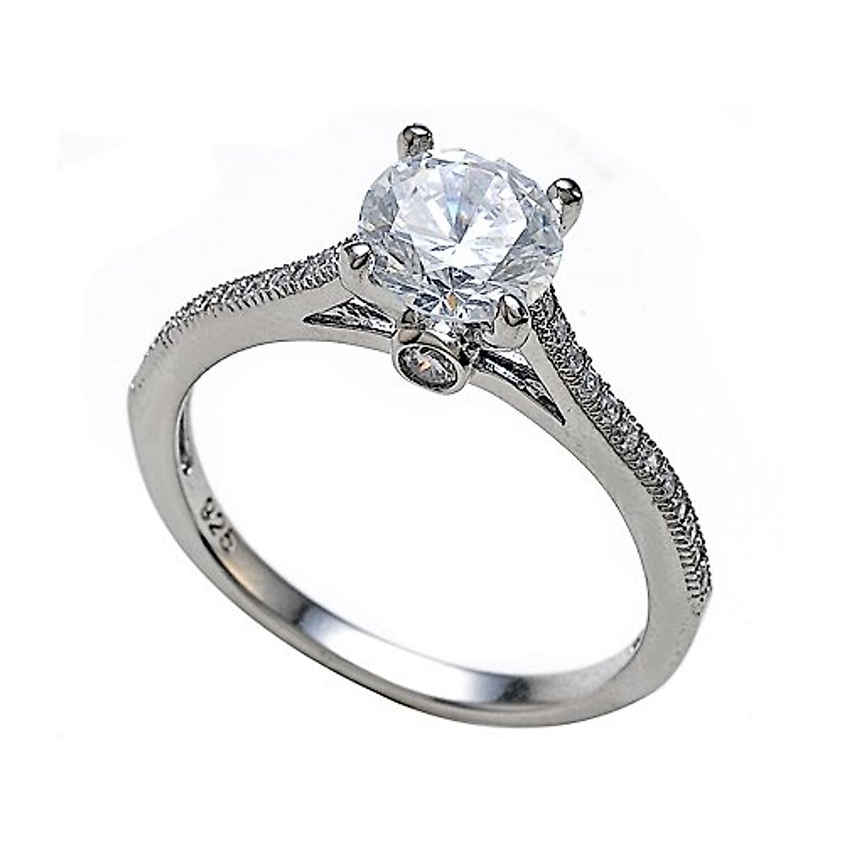 Zoe R Sterling Silver Micro Pave Hand Set Cubic Zirconia Wedding Set Size 6.5