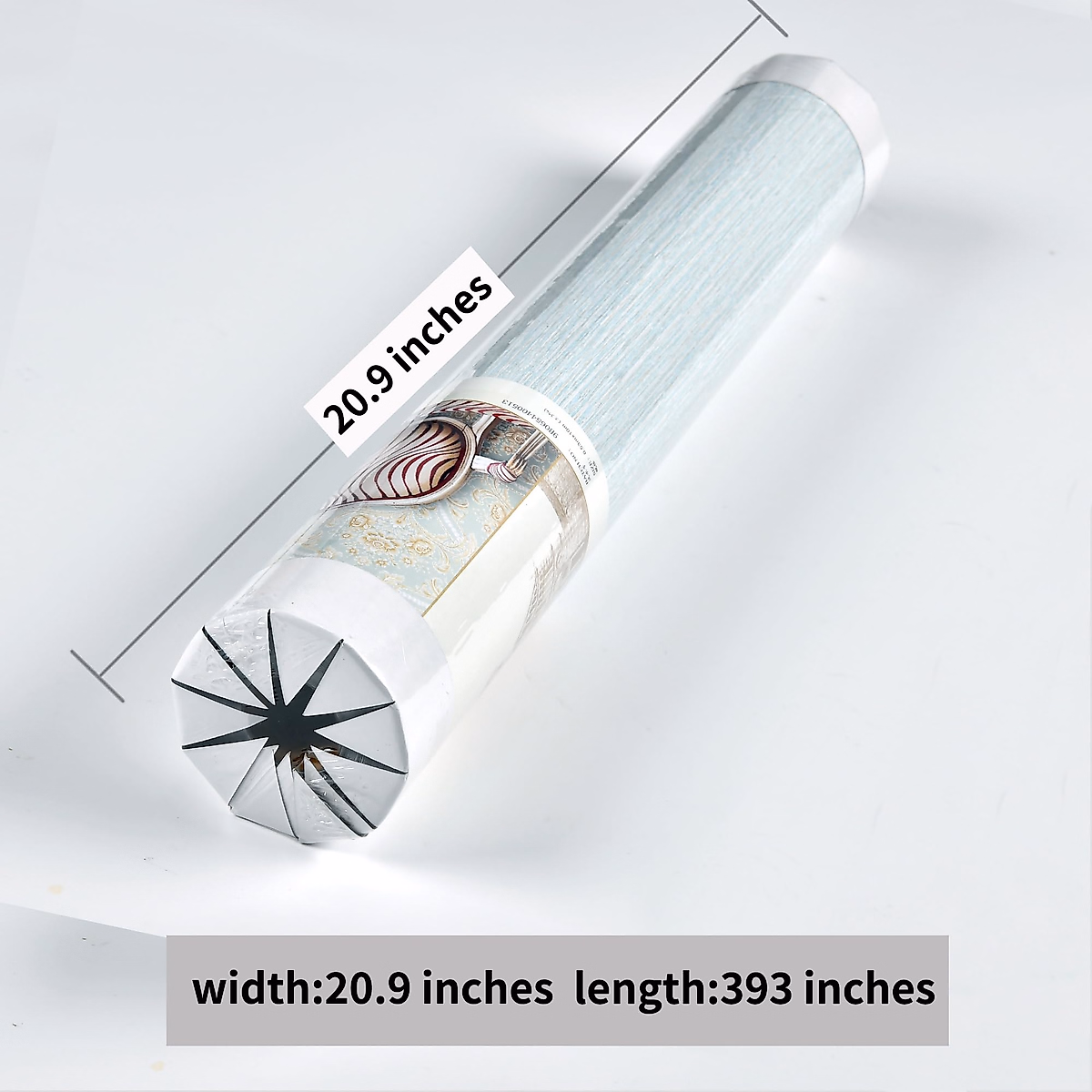 Haimin Grasscloth Wallpaper Peel and Stick 20.9in X 393in Fabric Contact Paper Wall Paper Textured Wallpaper Horizontal Stripes Look Wallpaper Self-Adhesive Thick Vinyl Embossed Wallpaper (Light Blue)