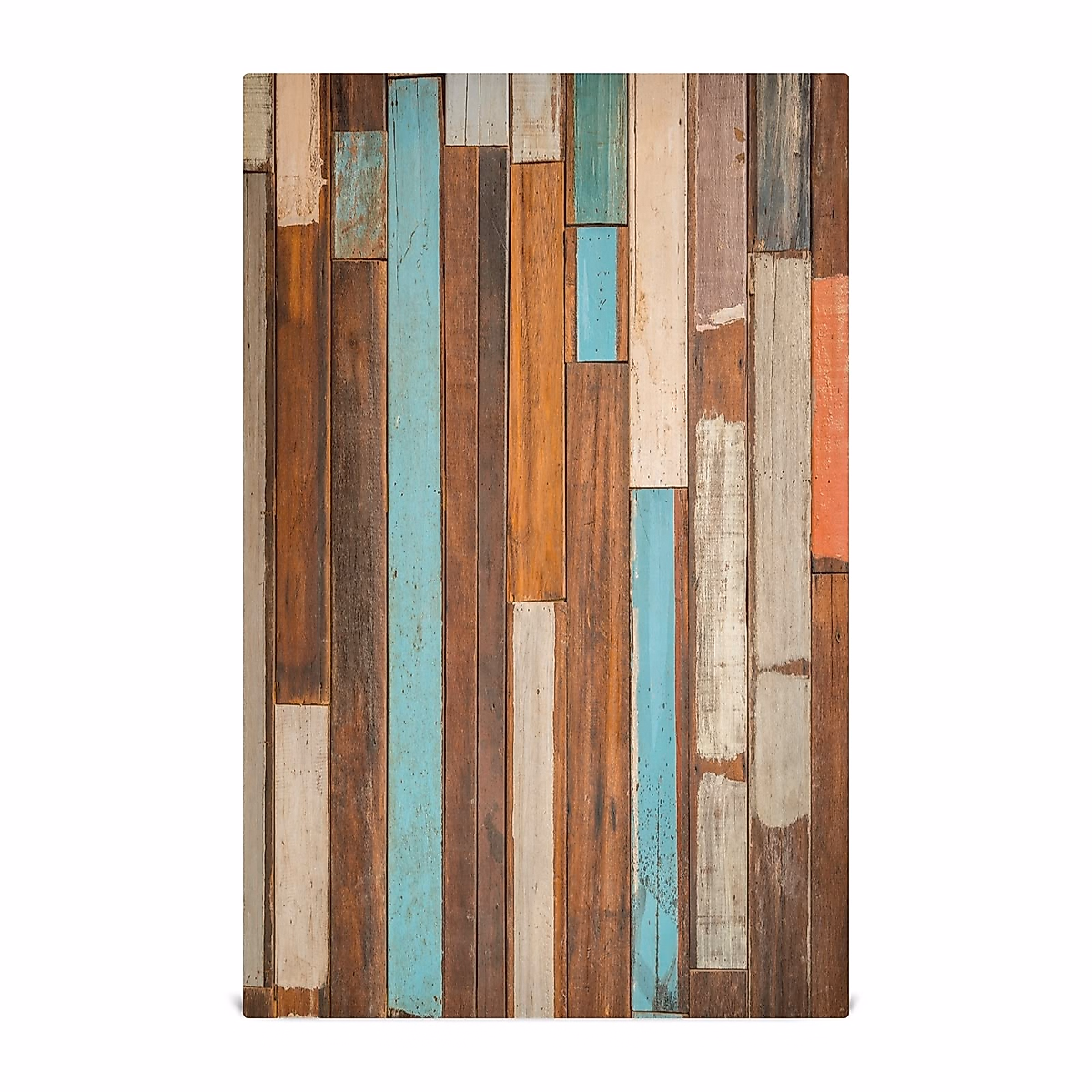 ALAZA Teal Gray Brown Farmhouse Wood Planks Decorative Kitchen Dish Towels Set of 4,Soft and Absorbent Kitchen Hand Towels Home Cleaning Towels Dishcloths,18 x 28 Inch