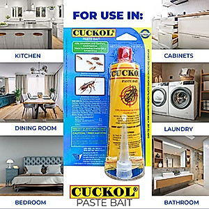 Cuckol Bait Ready to use, Kills All Cockroaches Including The German one, odorless, Safe use for People and Pets, Natural attractants Placed in Kitchen and Furniture, Long time Without Cockroaches