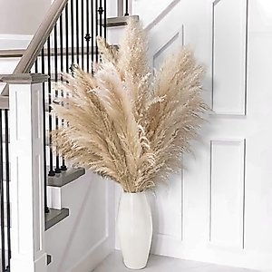 10pcs 40'' inch Pampas Grass for Floor Vase - Tall Pampas Grass Tall - Dried Pampas Grass Decor - Natural Beige Dried Pampas Grass Decor Tall - Pompas Floral Grass - Boho Decor - Dried Flower for Vase