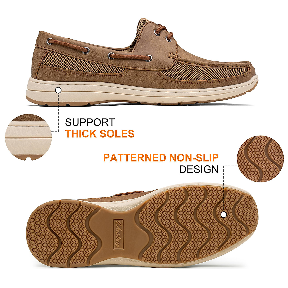 Vostey Men's Boat Shoes Slip On Stylish Casual Loafers Shoes(BMY3003 tan 10)