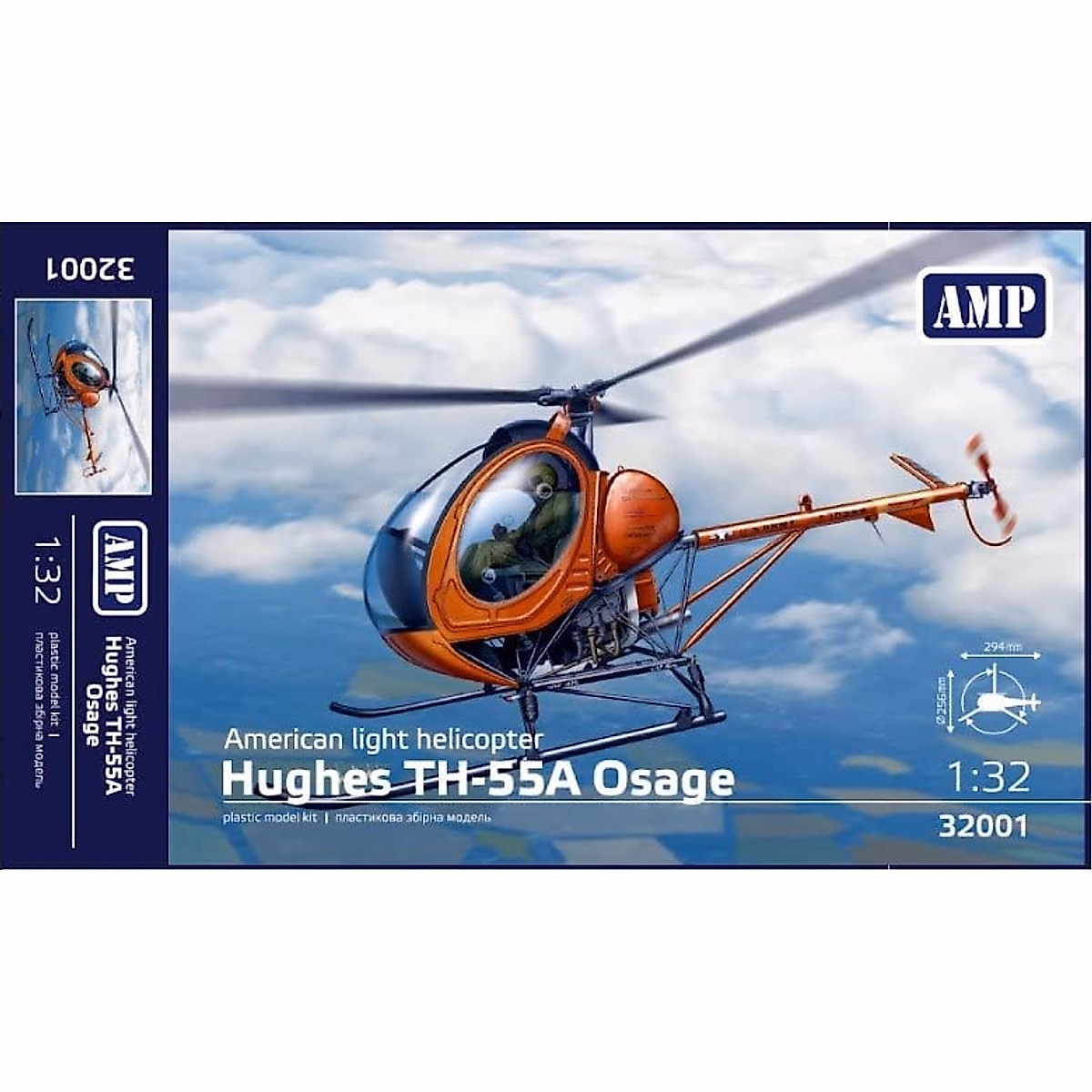 AMP 32-001 - 1/32 - Hughes TH-55 Osage, Scale Plastic Model kit
