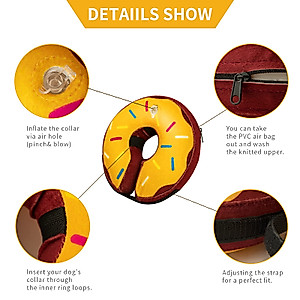 Protective Inflatable Collar for Dogs and Cats - Soft Recovery Pet Cone, E-Collar Does not Impede Vision Orange L