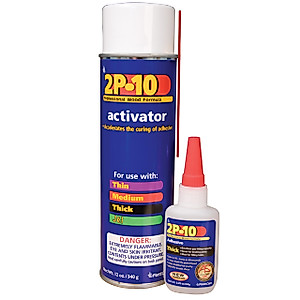 FastCap 2P-10 Super Glue Adhesive 2.25 Ounce Thick and 12 Ounce Activator Combo Pack, 1 Pack (Combo)
