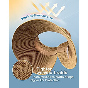 FURTALK Women's Visor, 01-Pure Khaki, Medium