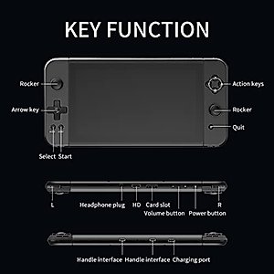 JoySeed X70 Handheld Arcade Game Console with 1 Pair 2.4G Wireless Gamepad, Open Source Gaming Console with 3000 Games, 32G 7-inch IPS Retro Portable Gameplayer - Black