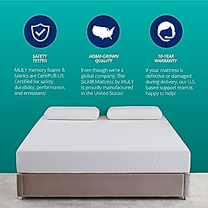 SILKIR 8" Memory Foam Mattress | Green Tea & Cooling Gel Infused for Cool Sleep | 10 Year Warranty | CertiPUR-US Certified | Bed in Box | Made 100% in USA | Medium Firm | King Size SLKR8-K