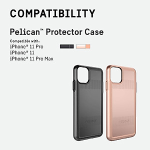 Pelican iPhone 11 Pro Case, Protector Series – Military Grade Drop Tested, TPU, Polycarbonate Protective Case for Apple iPhone 11 Pro (Black)