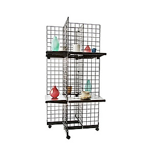 Only Garment Racks #1946B(1) + #1900B(4) + #1904B(12) Black 4-Way Grid Tower Display