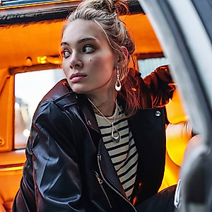 Madison Tyler Silver Classic Jewelry Collection | Teardrop Necklace with 18" Inch Snake Chain | Silver Earring Set (Teardrop Necklace Set)